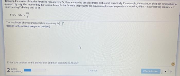Solved Because the values of circular functions repeat every | Chegg.com