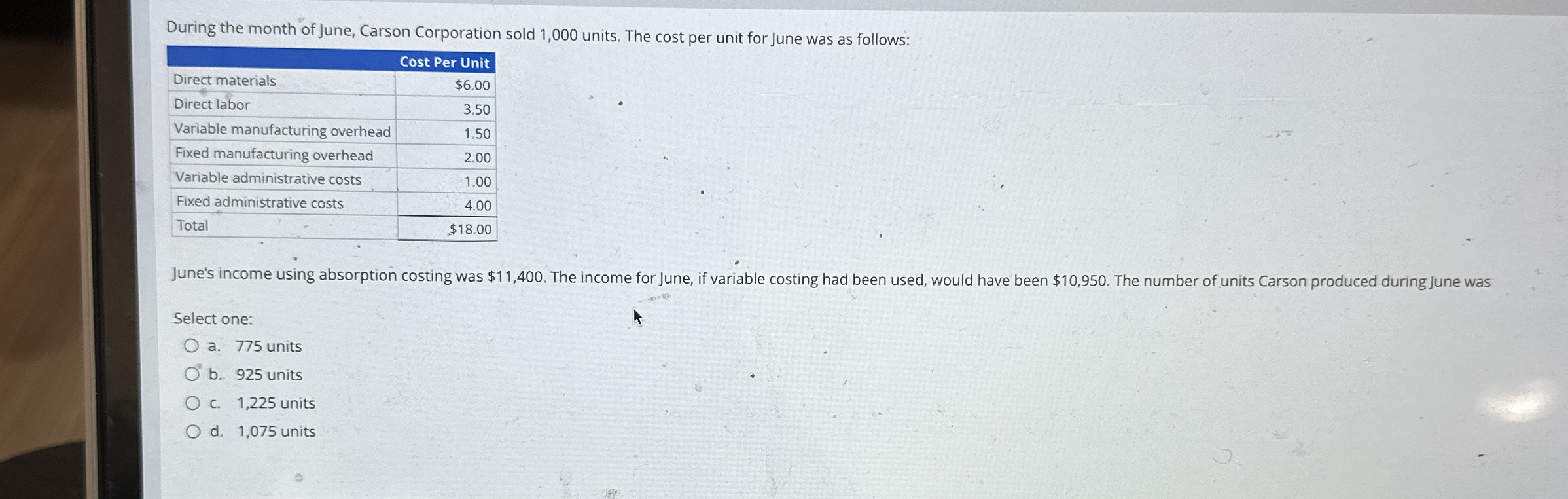 Solved During the month of June, Carson Corporation sold | Chegg.com