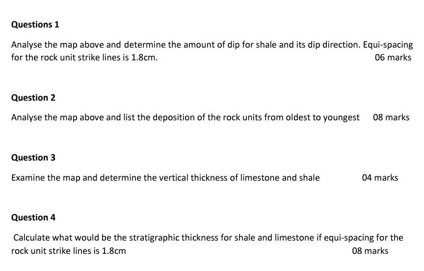 Solved Questions 1 Analyse the map above and determine the | Chegg.com