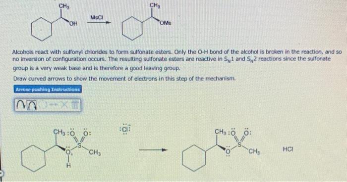 Solved Alcohols react with sulfonyl chlorides to form | Chegg.com