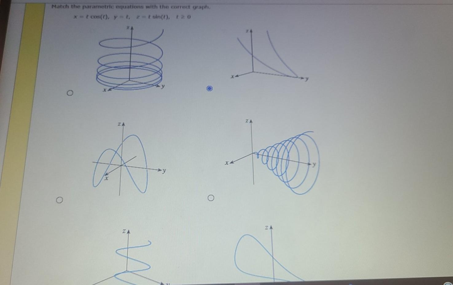 Solved Match the parametric equations with the correct graph | Chegg.com