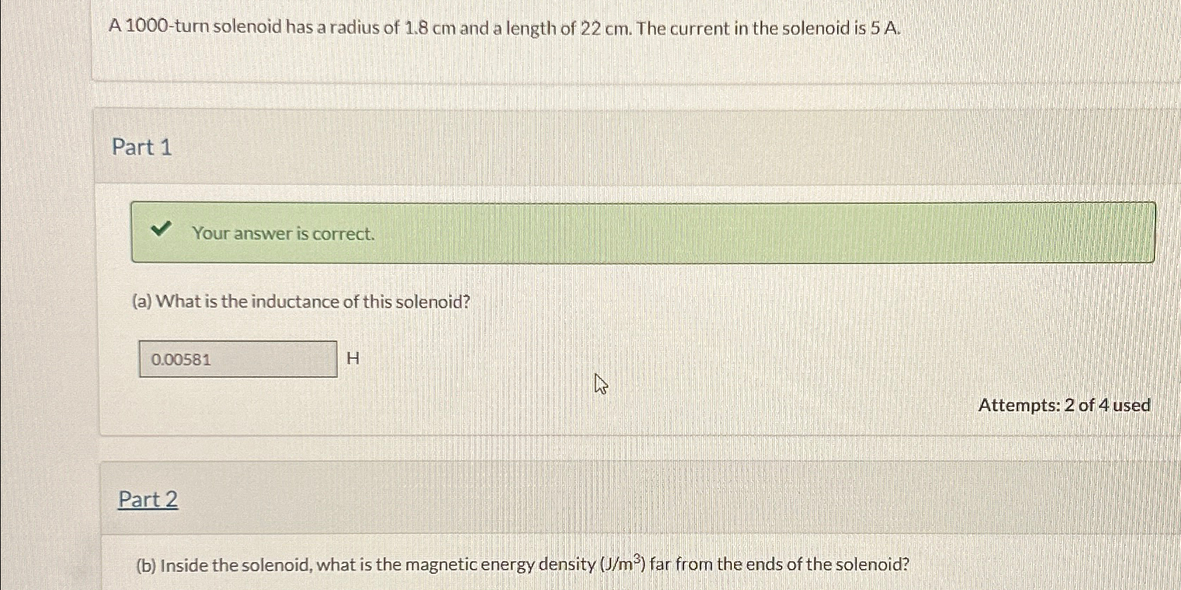 Solved A 1000-turn solenoid has a radius of 1.8cm ﻿and a | Chegg.com