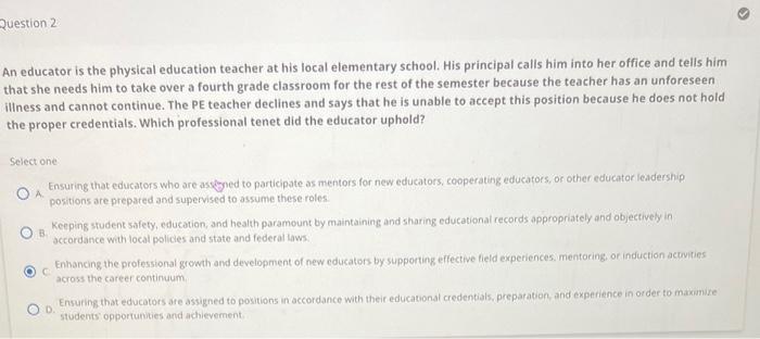 an educator is the physical education teacher at his | Chegg.com