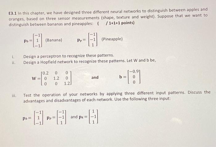 Solved E3.1 In this chapter, we have designed three | Chegg.com