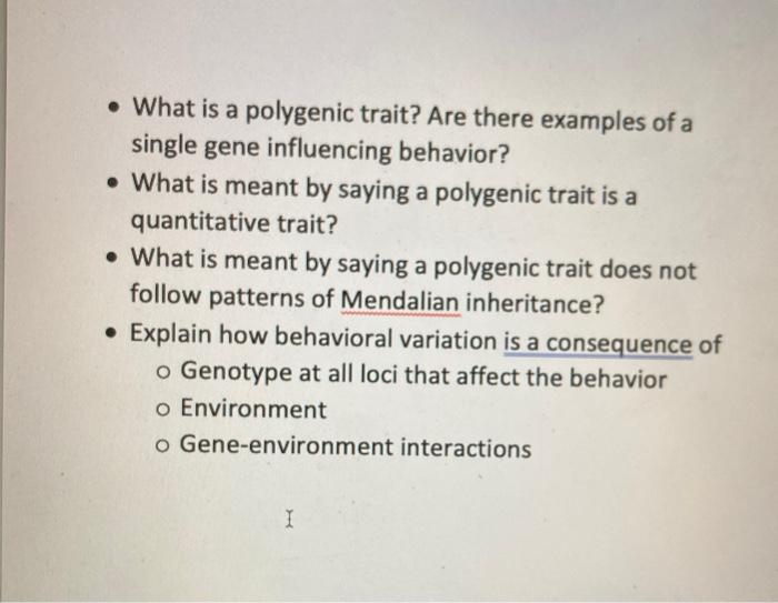 Solved • What is a polygenic trait? Are there examples of a | Chegg.com