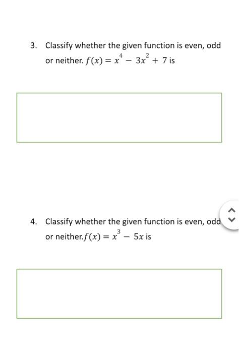 Solved Track A: Odd and Even Functions This assessment is | Chegg.com