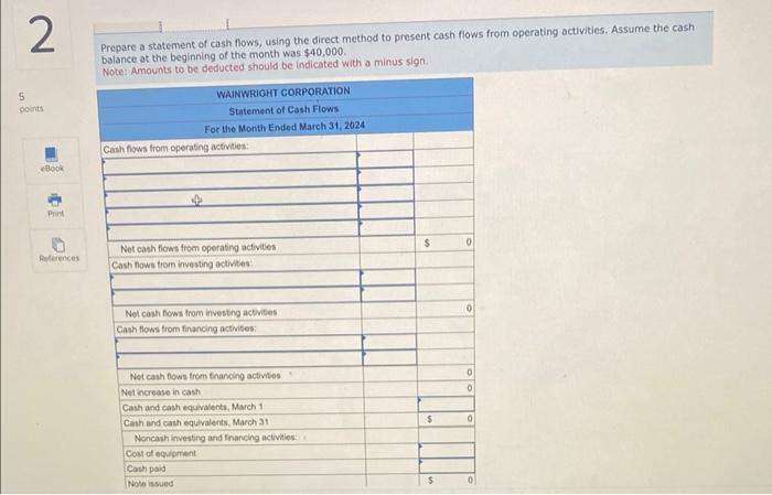 Solved Exercise 4-16 (Static) Statement of cash flows; | Chegg.com