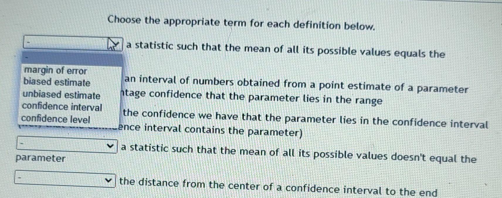 Solved Choose the appropriate term for each definition | Chegg.com