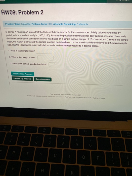 Solved HW09: Problem 2 Problem Value: 3 points). Problem | Chegg.com
