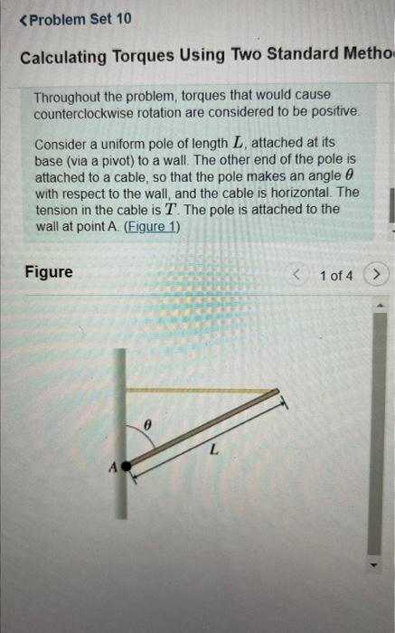 Calculating Torques Using Two Standard Methods | Chegg.com