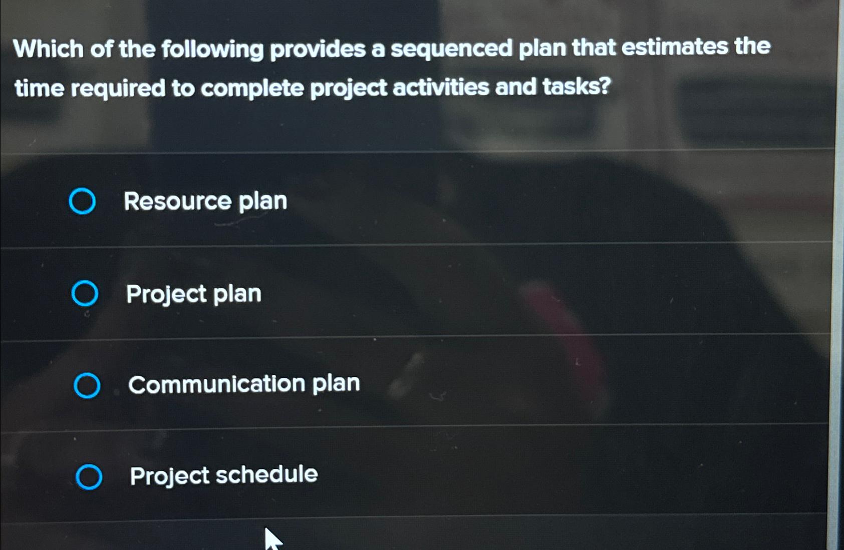 Solved Which of the following provides a sequenced plan that | Chegg.com