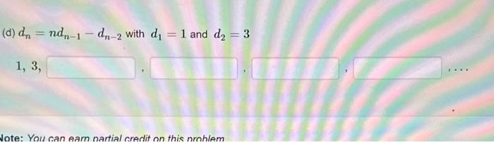 Solved (1 point) For each of the recursively defined | Chegg.com