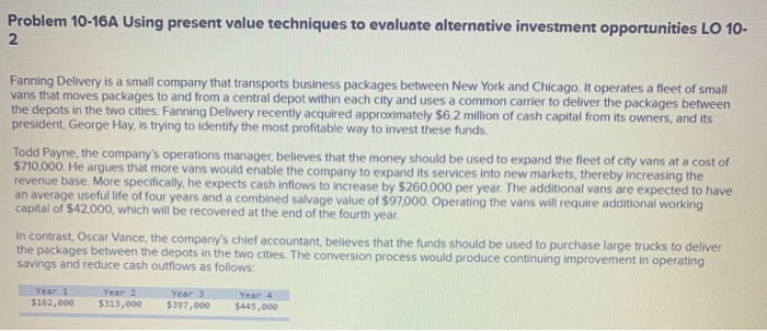 Solved Problem 10-16A Using present value techniques to | Chegg.com
