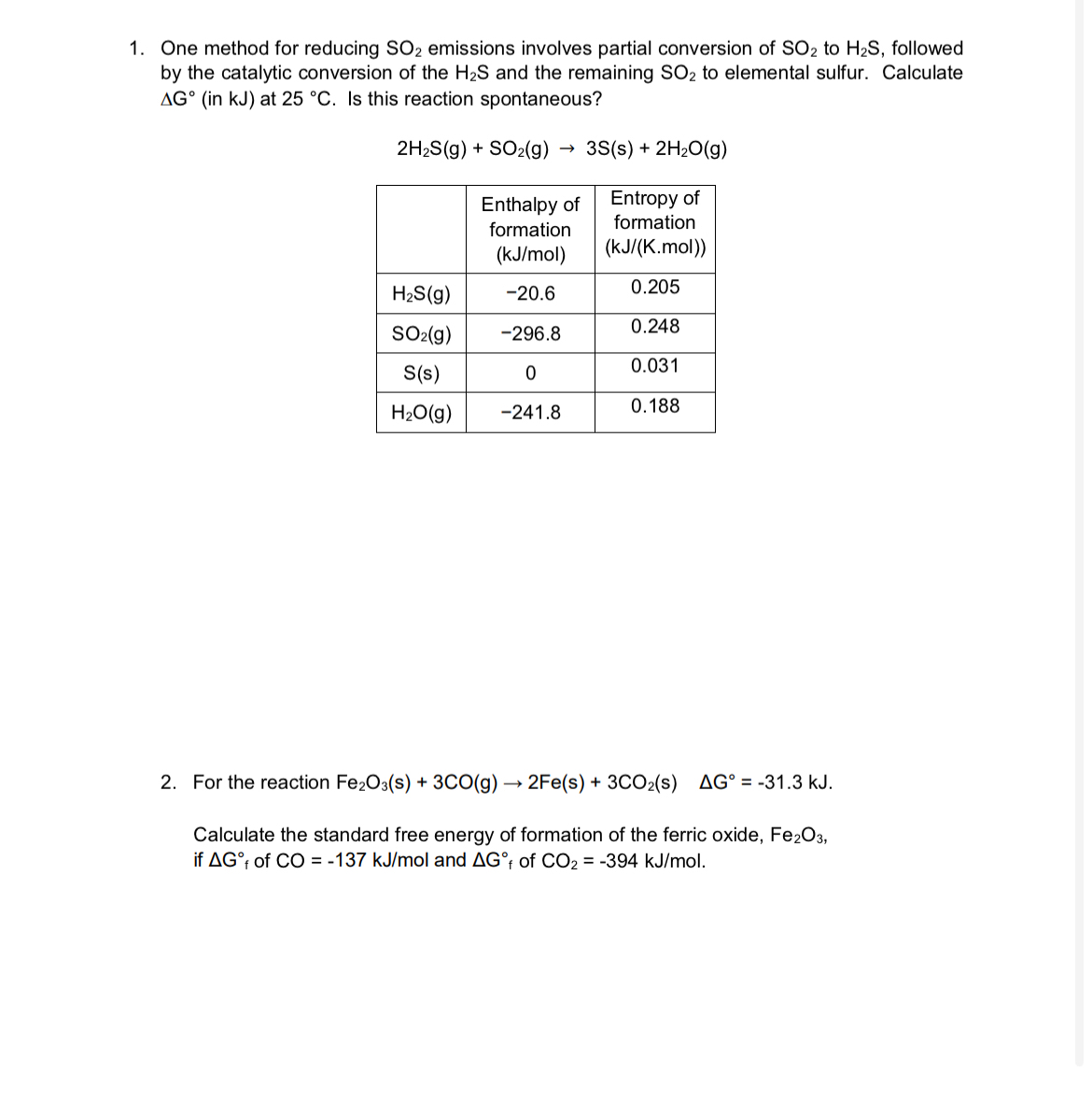Solved One method for reducing SO2 ﻿emissions involves | Chegg.com