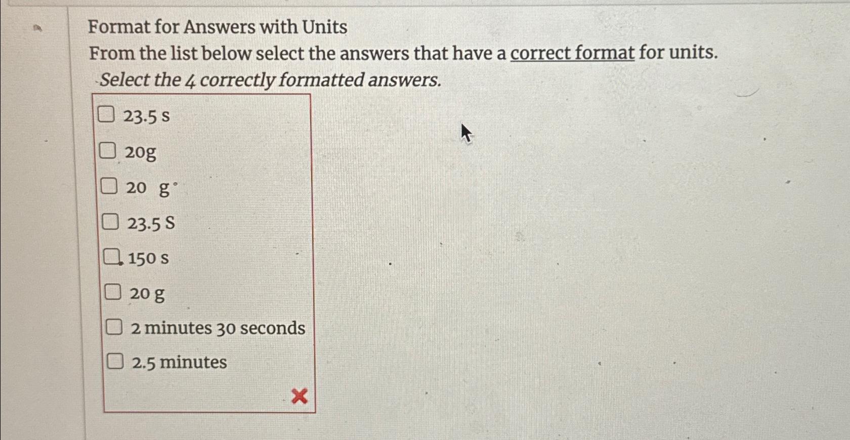Solved Format for Answers with UnitsFrom the list below | Chegg.com