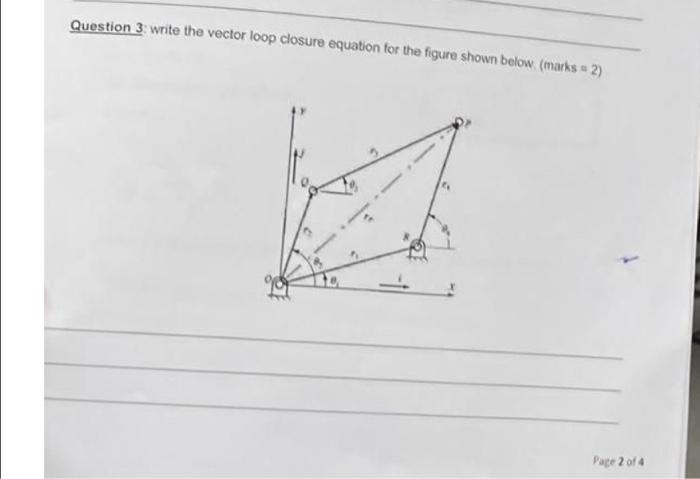Solved Question 3: write the vector loop closure equation | Chegg.com