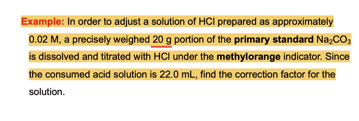 Solved Example: In order to adjust a solution of HCl | Chegg.com