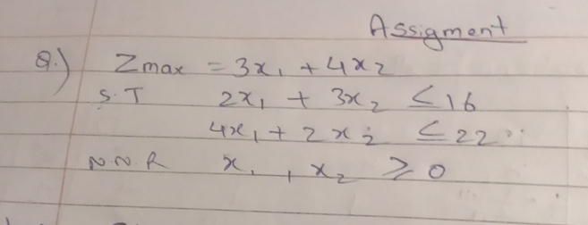 Solved AssigmentQ.)zmax =3x1+4x2 | Chegg.com