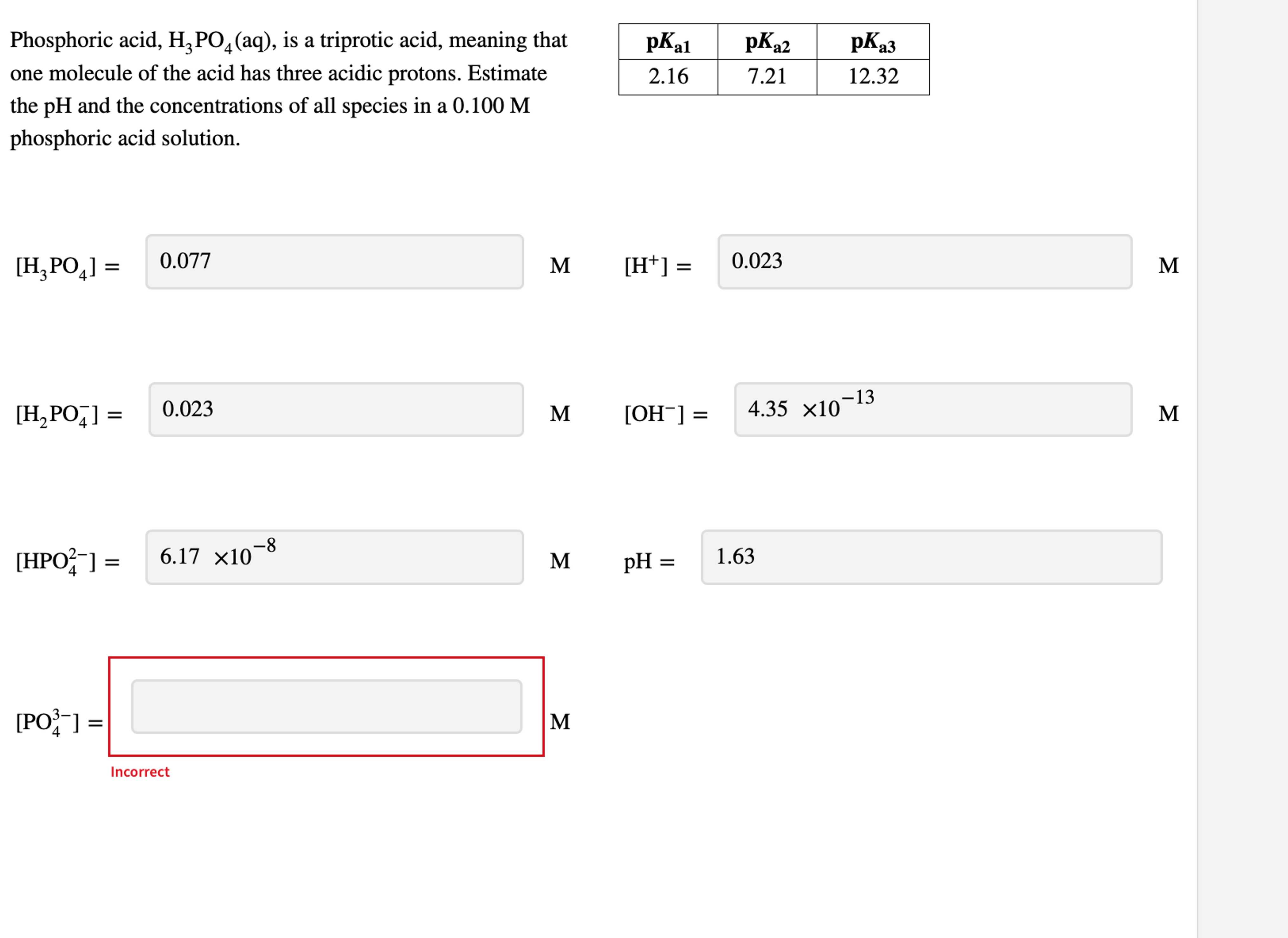 Solved Phosphoric acid, H3PO4(aq), ﻿is a triprotic acid, | Chegg.com