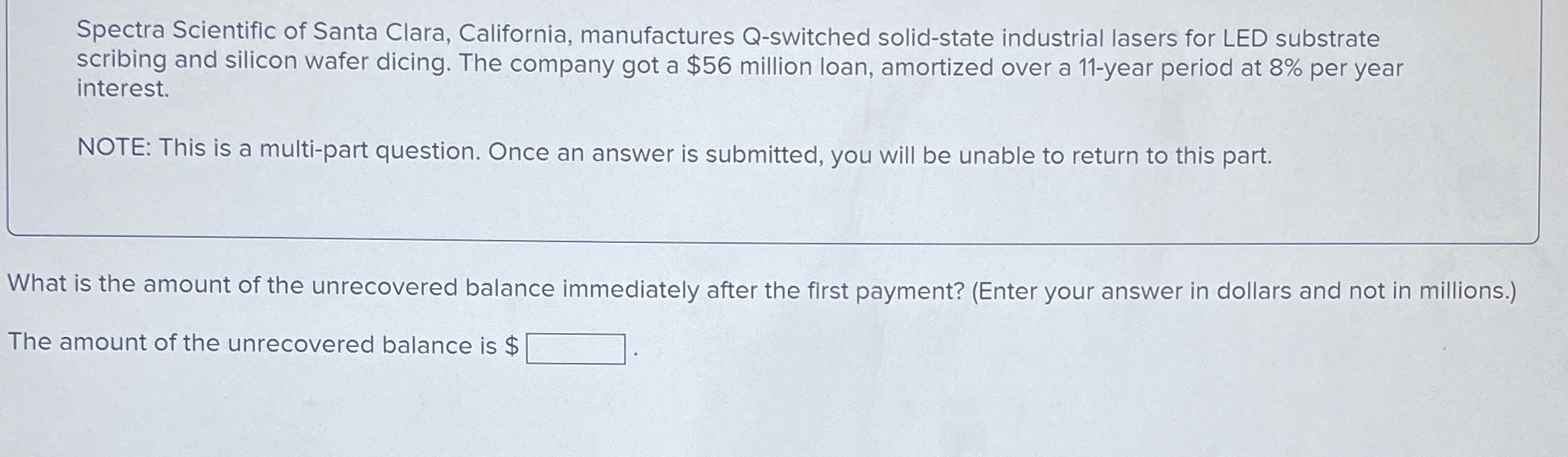 Solved Spectra Scientific of Santa Clara, California, | Chegg.com