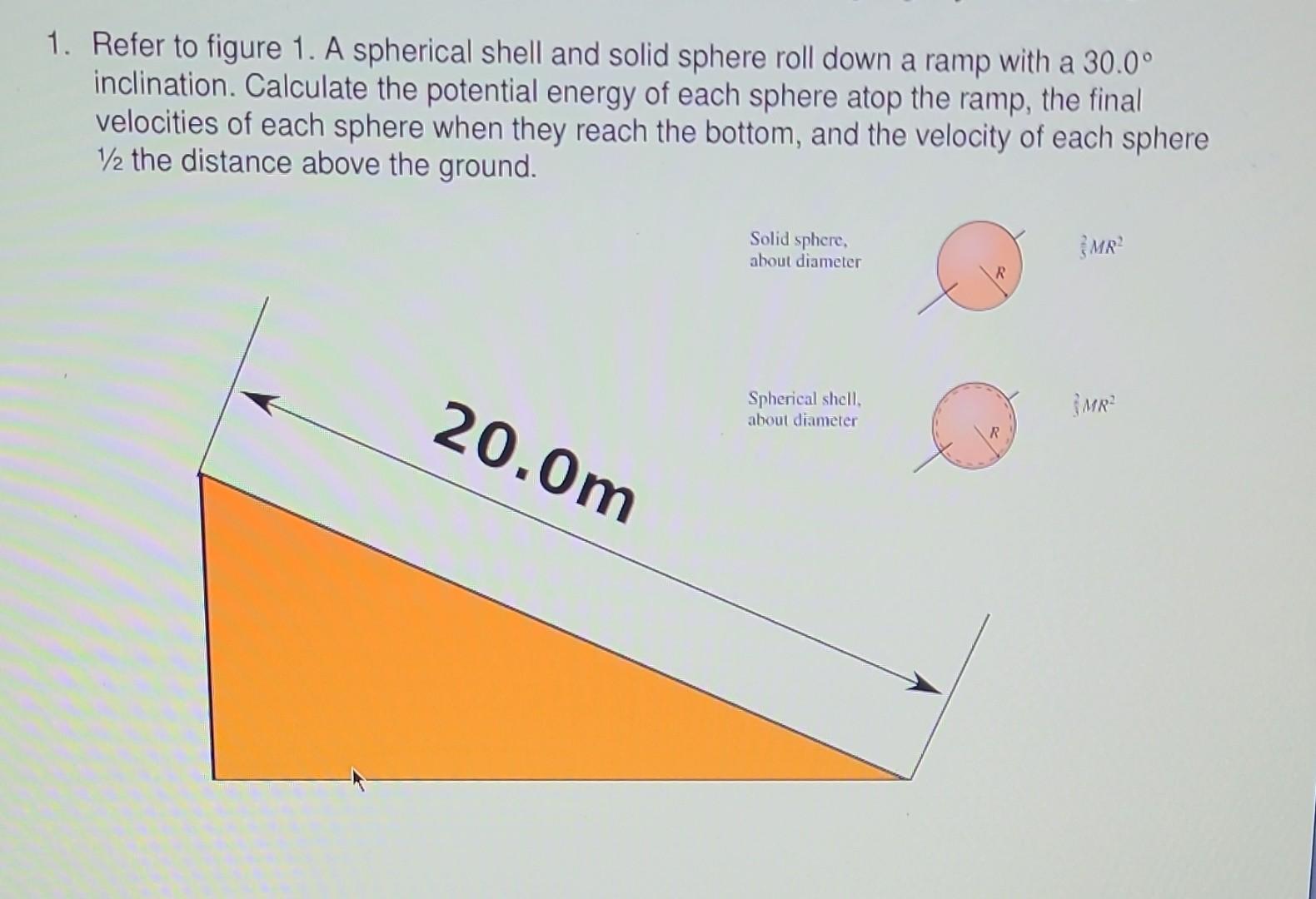 Solved Refer to figure 1. A spherical shell and solid sphere | Chegg.com