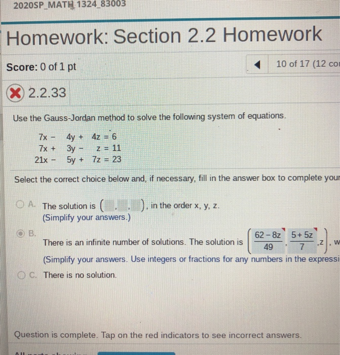 Solved 2020SP_MATH 1324_83003 Homework: Section 2.2 Homework | Chegg.com