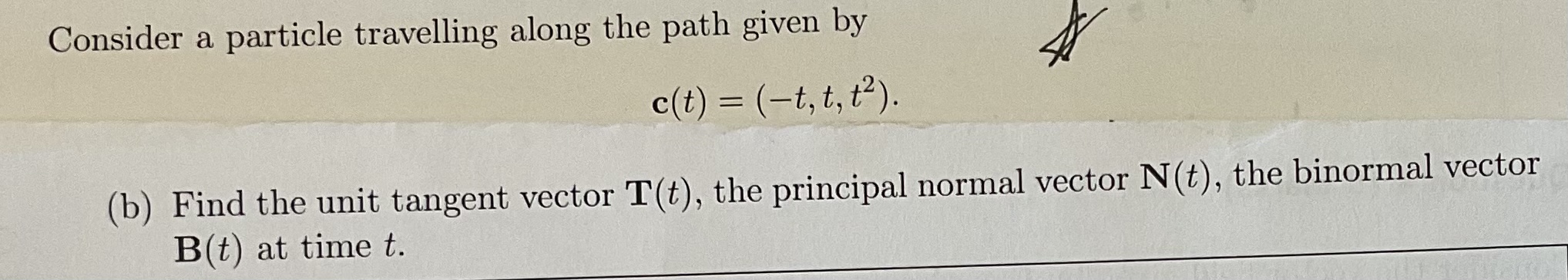 Solved Consider a particle travelling along the path given | Chegg.com
