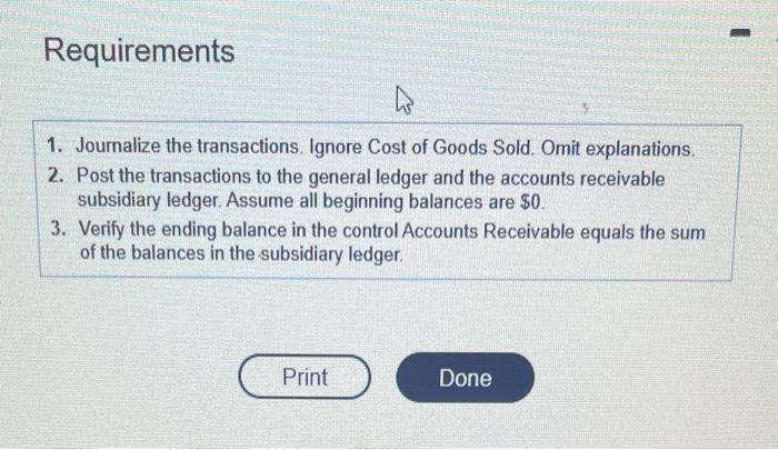 Solved Requirements 1. Journalize the transactions. Ignore | Chegg.com