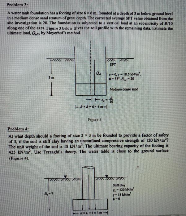 Solved Problem 3: A water tank foundation has a footing of | Chegg.com