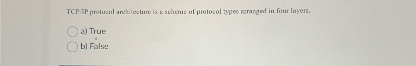Solved TCP/IP protocol architecture is a scheme of protocol | Chegg.com