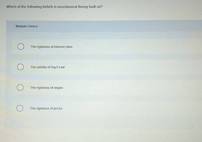 Solved Which of the following beliefs is neoclassical theory | Chegg.com