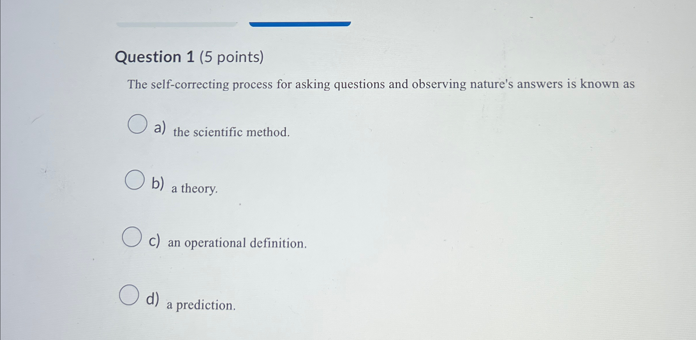 Solved Question 1 (5 ﻿points)The self-correcting process for | Chegg.com