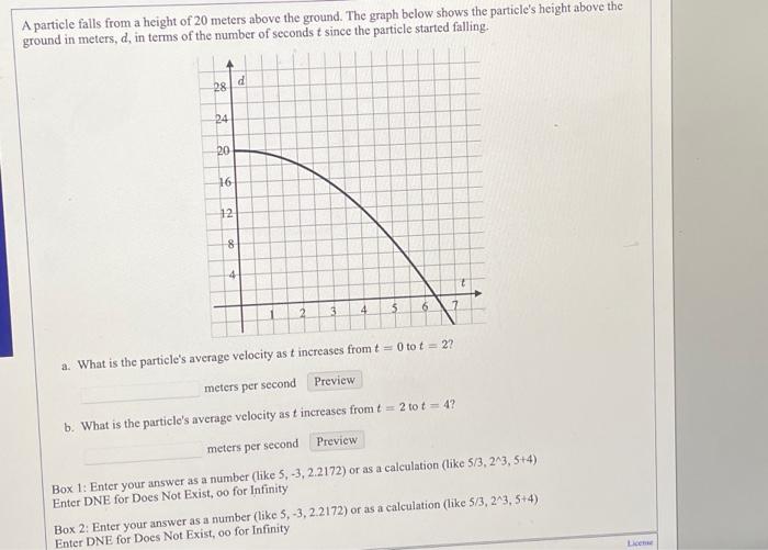 Solved A particle falls from a height of 20 meters above the | Chegg.com