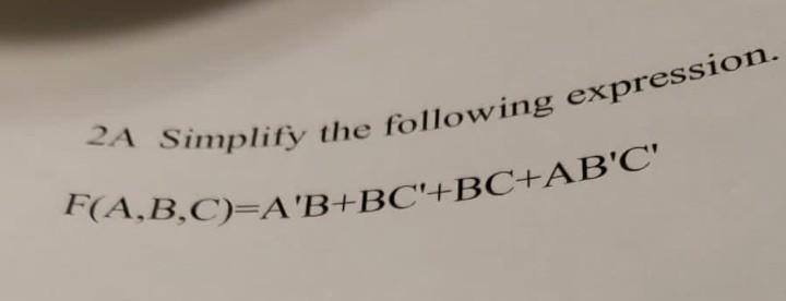 Solved 2A Simplify the following expression. | Chegg.com