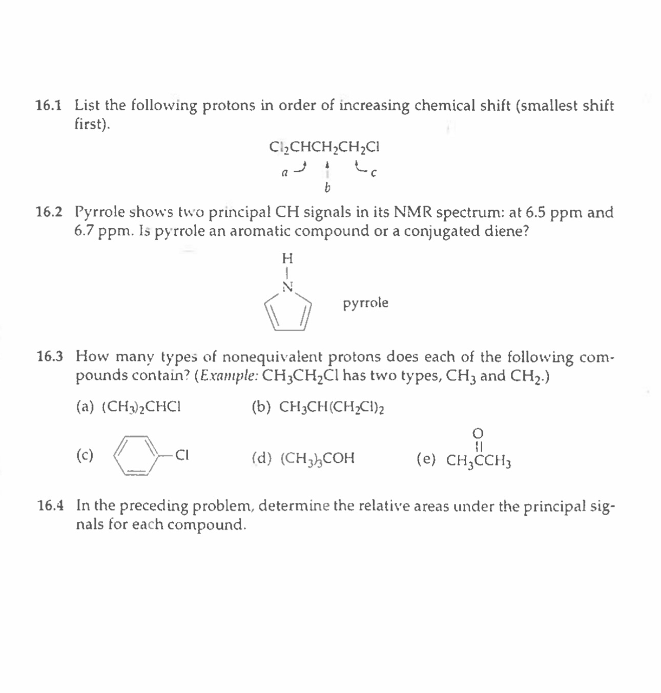 Solved 16.1 ﻿List the following protons in order of | Chegg.com