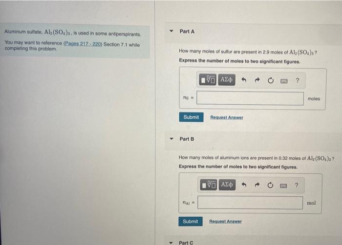 Solved Aluminum sulfate, Al2(SO4)3, is used in some | Chegg.com