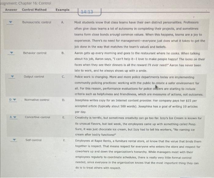Solved Bureaucratic control A. Most students know that class | Chegg.com