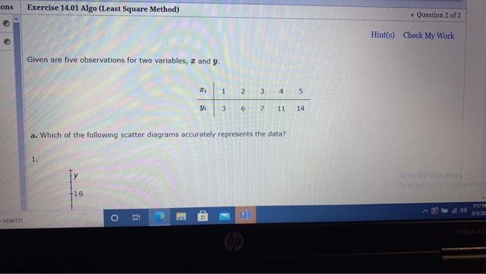 Solved ons Exercise 14.01 Algo (Least Square Method) | Chegg.com