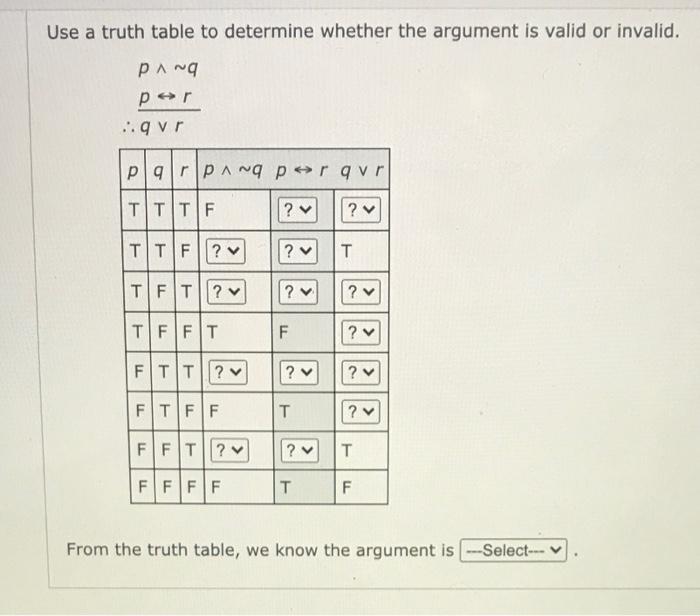 Solved Use a truth table to determine whether the argument | Chegg.com