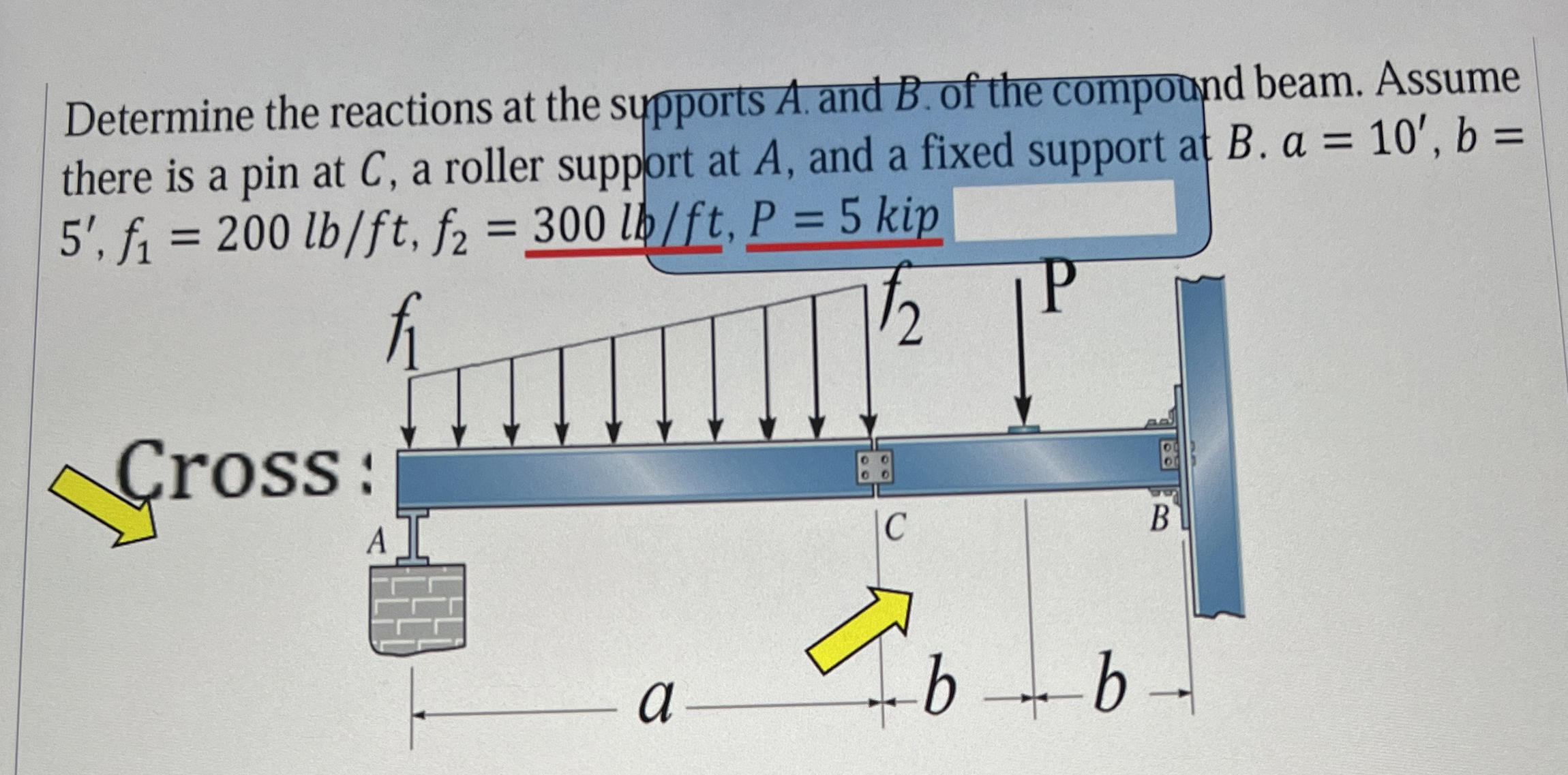Solved Determine the reactions at the supports A. ﻿and B. | Chegg.com