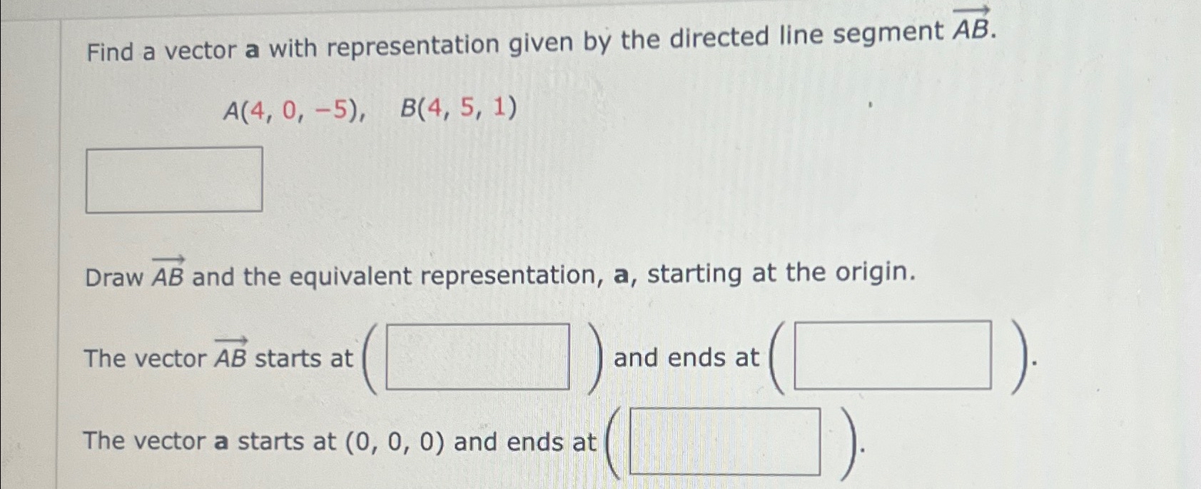 Solved Find a vector a with representation given by the | Chegg.com