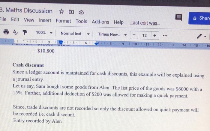 Solved 3 Maths Discussion D File Edit View Insert Format