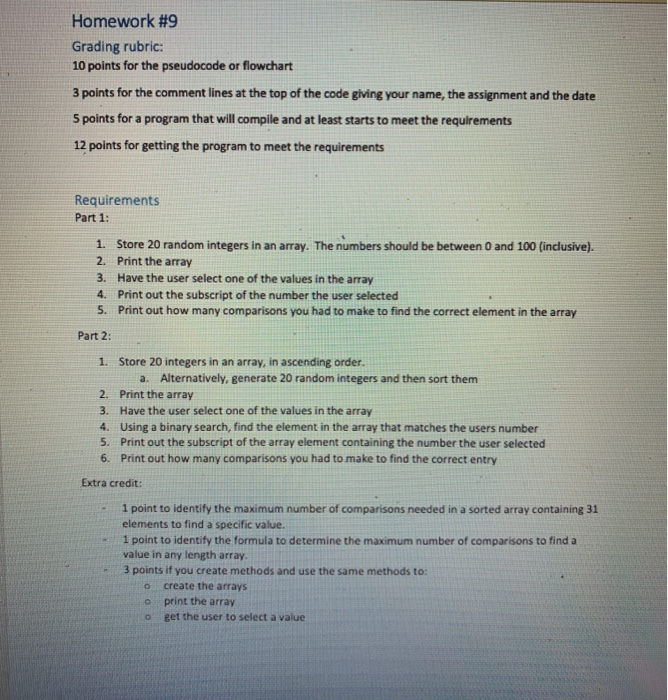 Solved Homework #9 Grading rubric: 10 points for the | Chegg.com