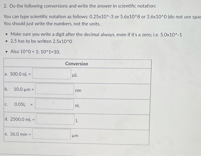 Solved 1. Rewrite the following using scientific notation. | Chegg.com