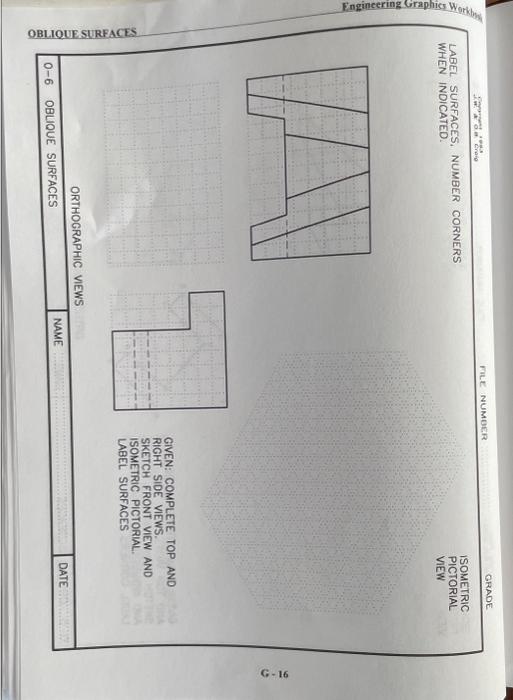 Solved LABEL SURFACES, NUMBER CORNERS WHEN INDICATED. | Chegg.com