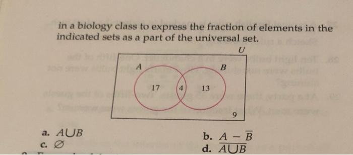 Solved in a biology class to express the fraction of | Chegg.com