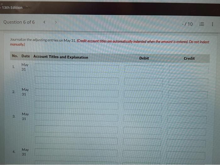 Solved Question 6 of 6In addition to those accounts listed | Chegg.com