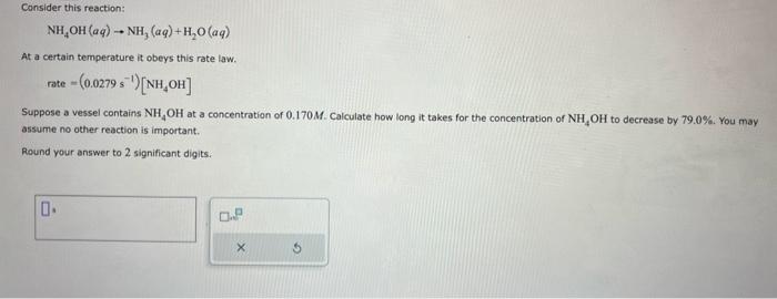 Solved Consider this reaction: NH4OH(aq)→NH3(aq)+H2O(aq) At | Chegg.com