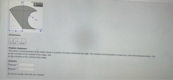 Solved Dimensions? Problem Statement: The comvex curved | Chegg.com