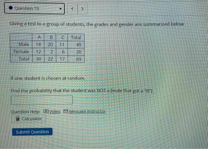 Solved Question 15 Giving a test to a group of students, the | Chegg.com